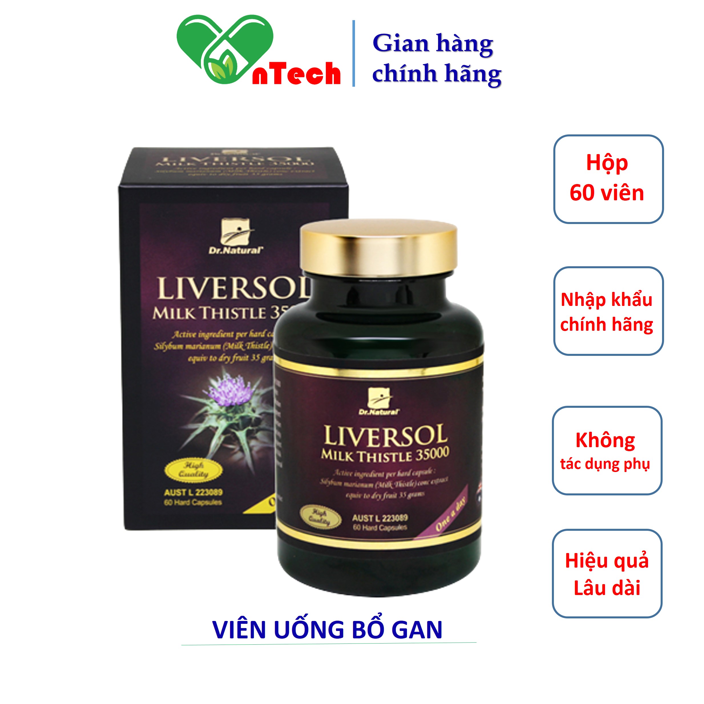 Viên uống bổ gan LiverSol Milk Thistle 35000 hỗ trợ chức năng gan giúp ...