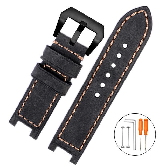 Carbon fiber grain leather watch belt for G Shock Casio watch strap gst ...