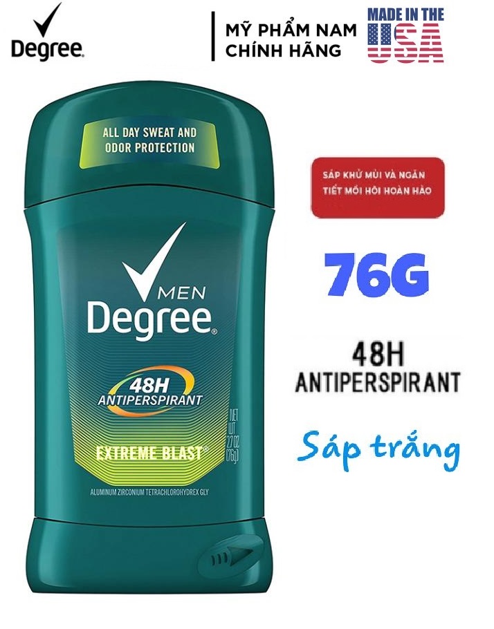 ( DATE 724) Lăn Khử Mùi Cho Nam Degree Men 48H Antiperspirant Cool Rush 76g - Hàng mỹ - MixASale