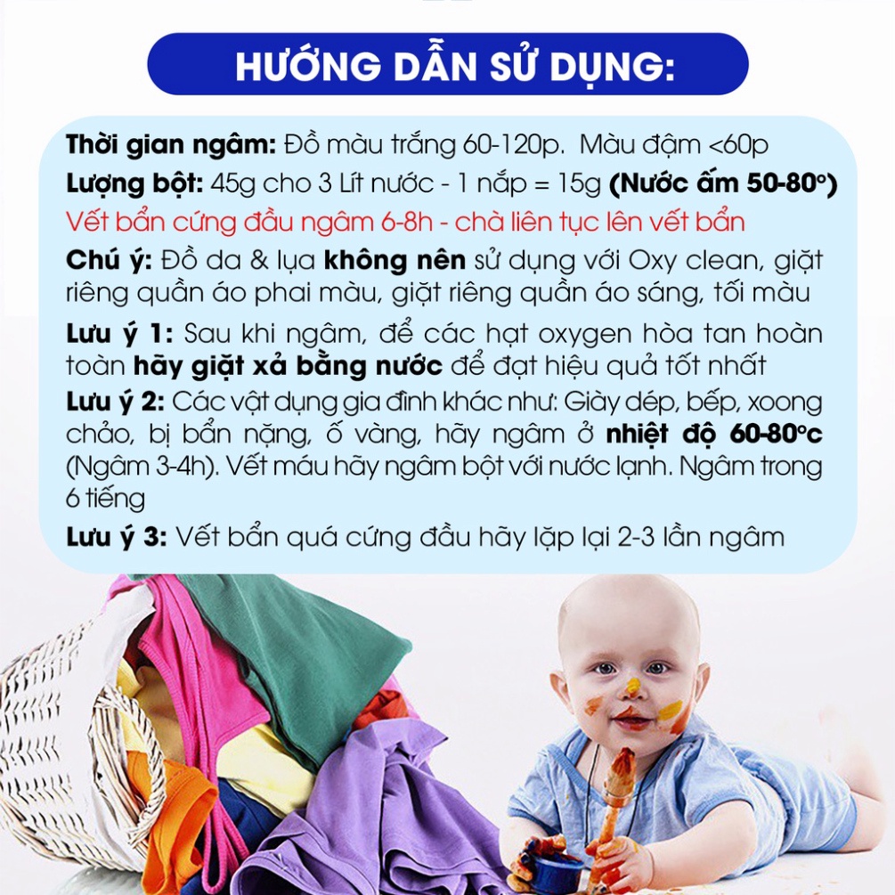 Bột tẩy đa năng Ximo Home 350g an toàn với công nghệ Oxy Clean tẩy ...