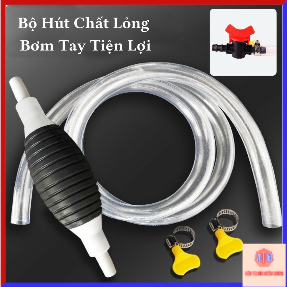 Dụng cụ ống bơm hút xăng dầu chất lỏng đa năng bóp tay tự động-Ống hút ...