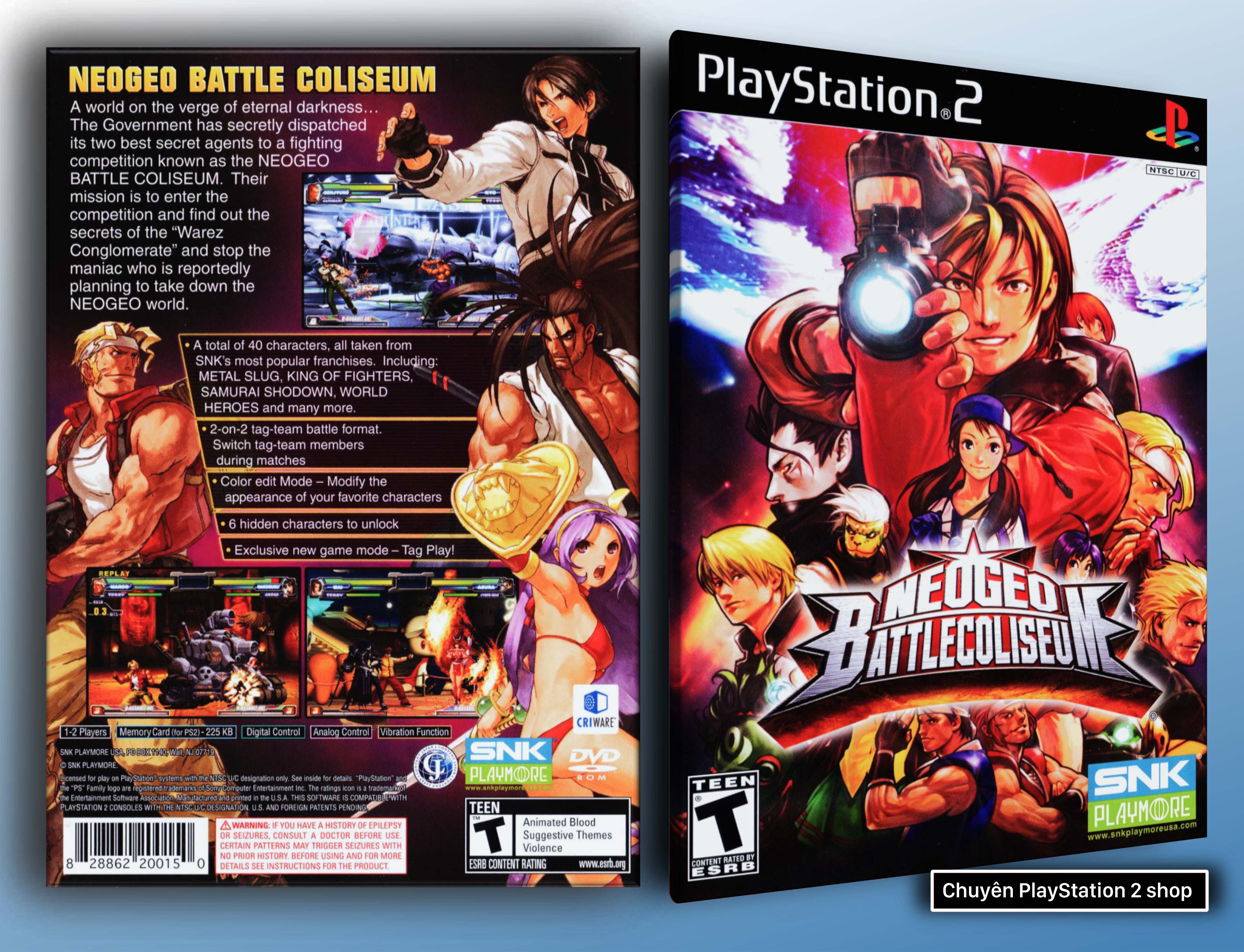 Đĩa game PS2, NeoGeo Battle Coliseum (Game đối kháng) cho máy game PS2 ...