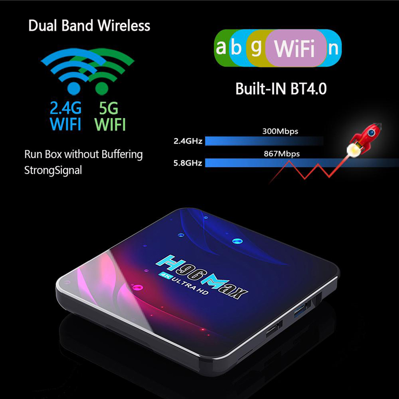 Android TV Box H96 Max chip khủng RK3328 Wifi 5Ghz Bluetooth 5.0 cài sẵn ứng dụng tìm kiếm giọng ...