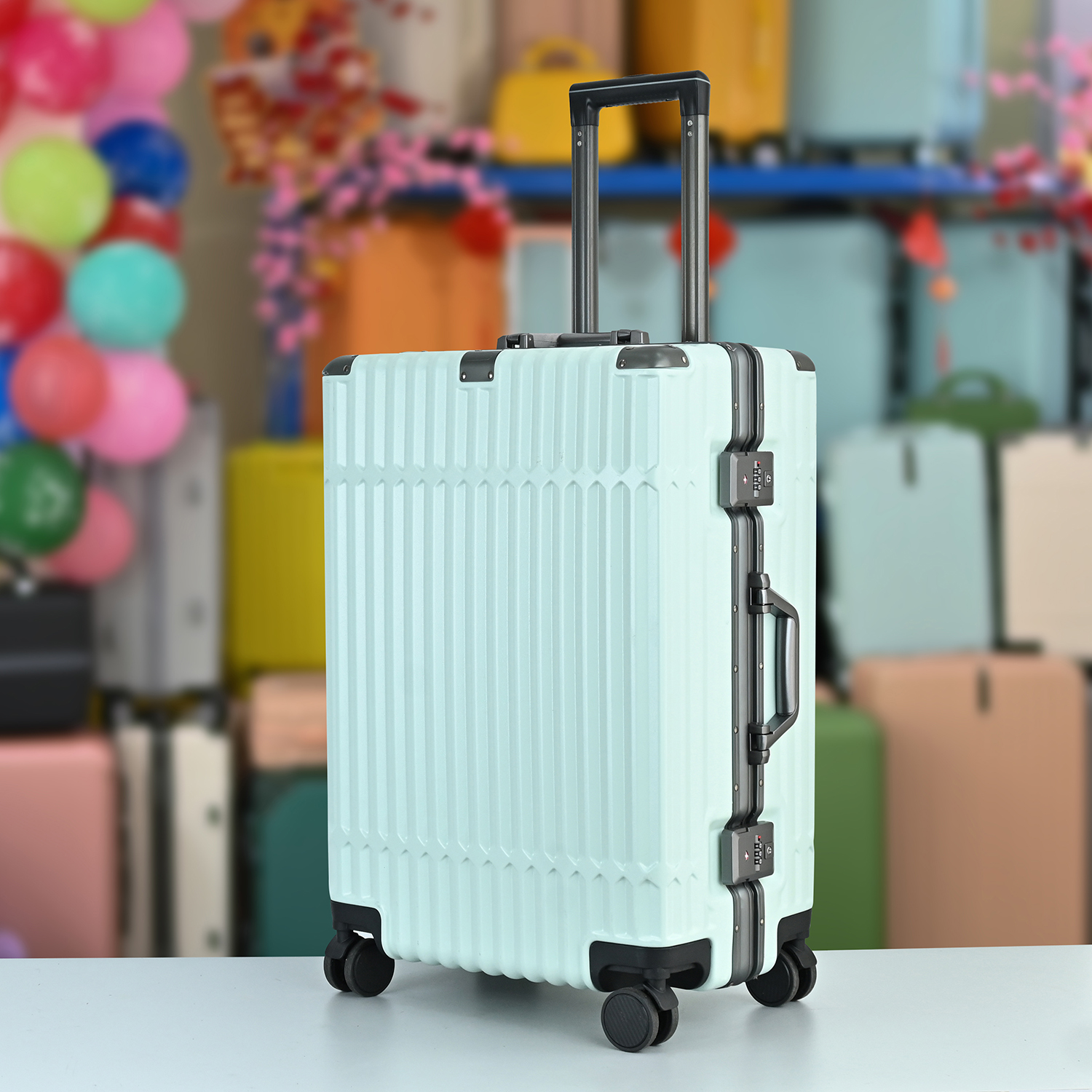 Valy Hành Lý Nam Khung Nhôm Vali Va Li Khóa Tay Kéo Vali Da Du Lịch Lên ...