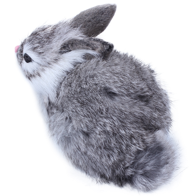 15Cm Mini Realistic Cute Plush Rabbits Fur Lifelike Animal Easter Bunny ...
