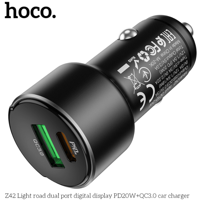 BẢO HÀNH 12 THÁNG - CHÍNH HÃNG Cóc Sạc Tẩu Sạc nhanh ô tô Hoco Z42 1 ...