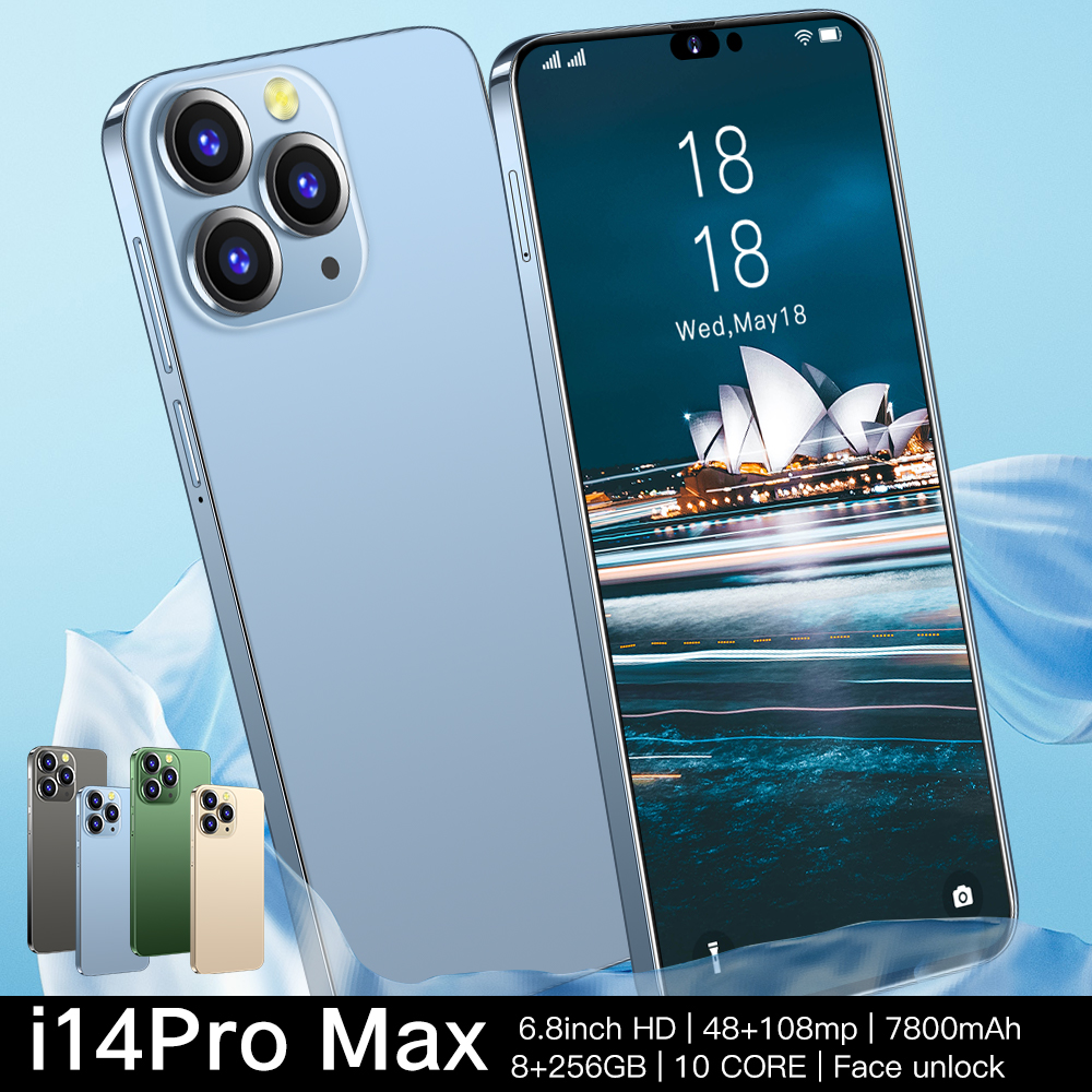 I14 Pro Max Chính Hãng 100 điện thoại 8256GB di động 6.8 inch Full HD ...