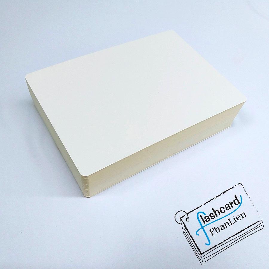 100 thẻ flashcard bìa cứng trắng giấy A4 A5 A6 A7 bo góc dùng làm ...