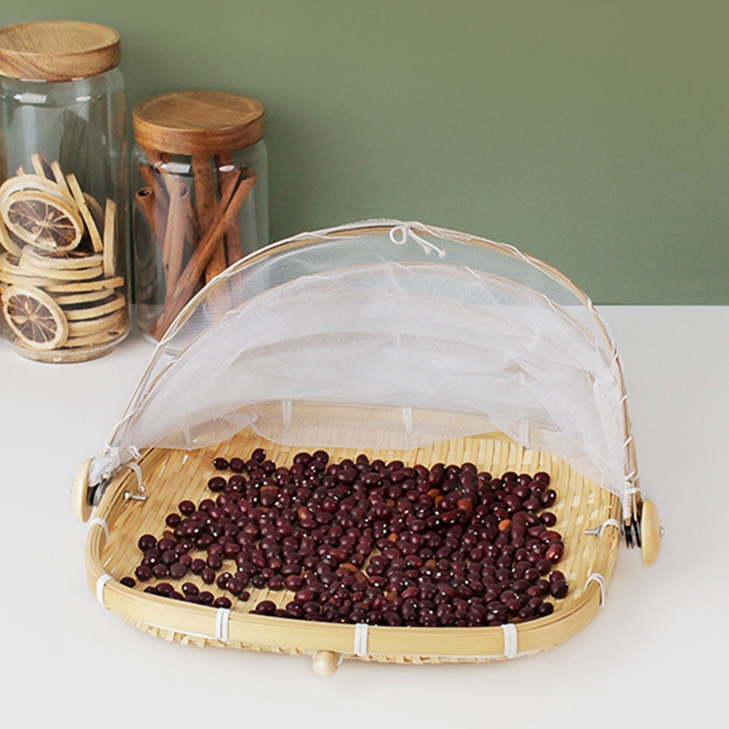 Hand-Woven Food Serving Tent Basket Tray Fruit Vegetable Bread Storage ...