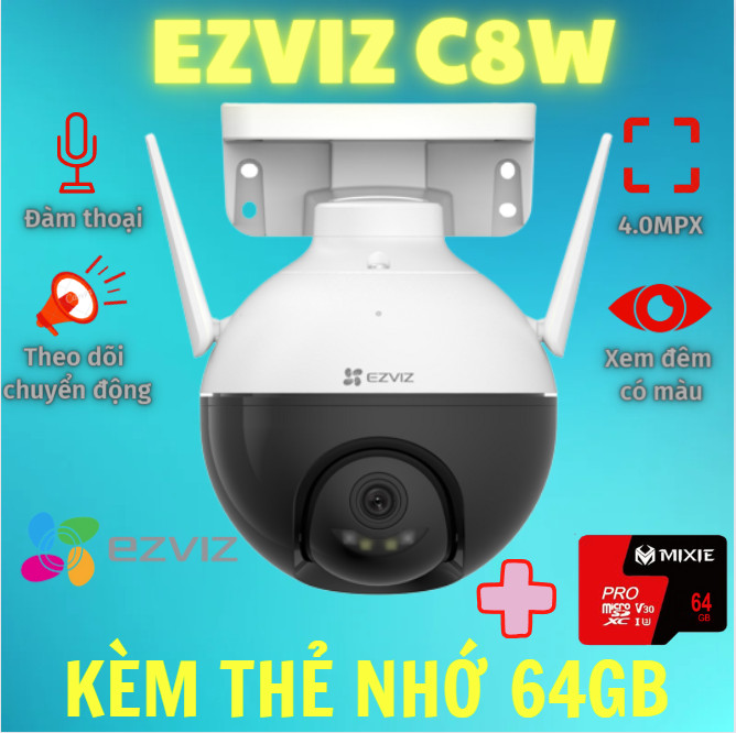 Camera Wifi Ngoài Trời Ezviz C8W Xoay 360 Chuẩn 4MP Có Màu Ban Đêm AI ...