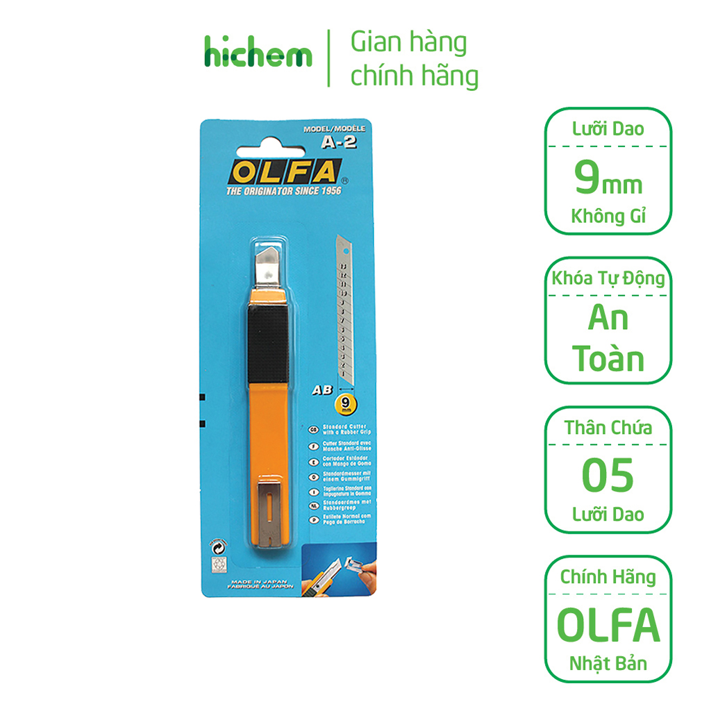 Dao Rọc OLFA A-2 Chứa 5 Lưỡi Trong Thân Cắt Bao Bì, Vinyl, Bìa Cứng Và Nhiều Chất Liệu Khác - KM ...