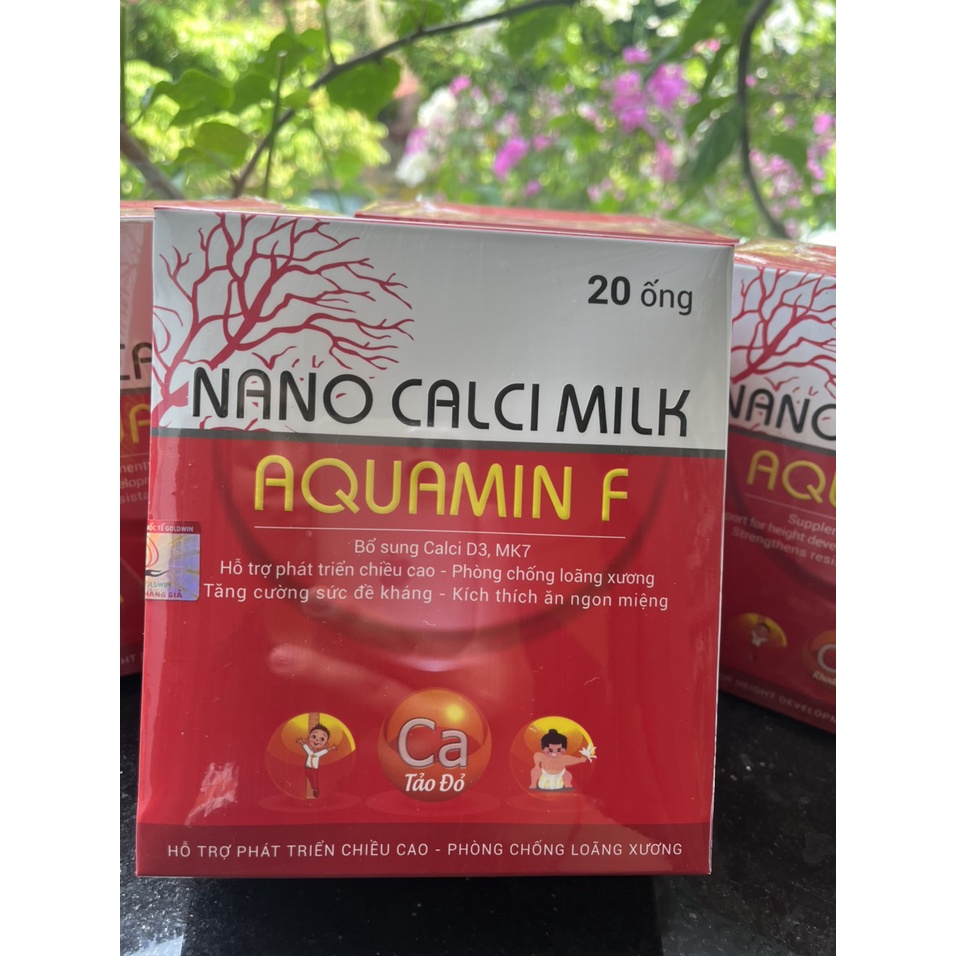 Nano Aquamin-F - Bổ sung CalciNano, Vitamin D3, MK7, acid amin từ Tảo Đỏ - Hộp 20 ống | Lazada.vn