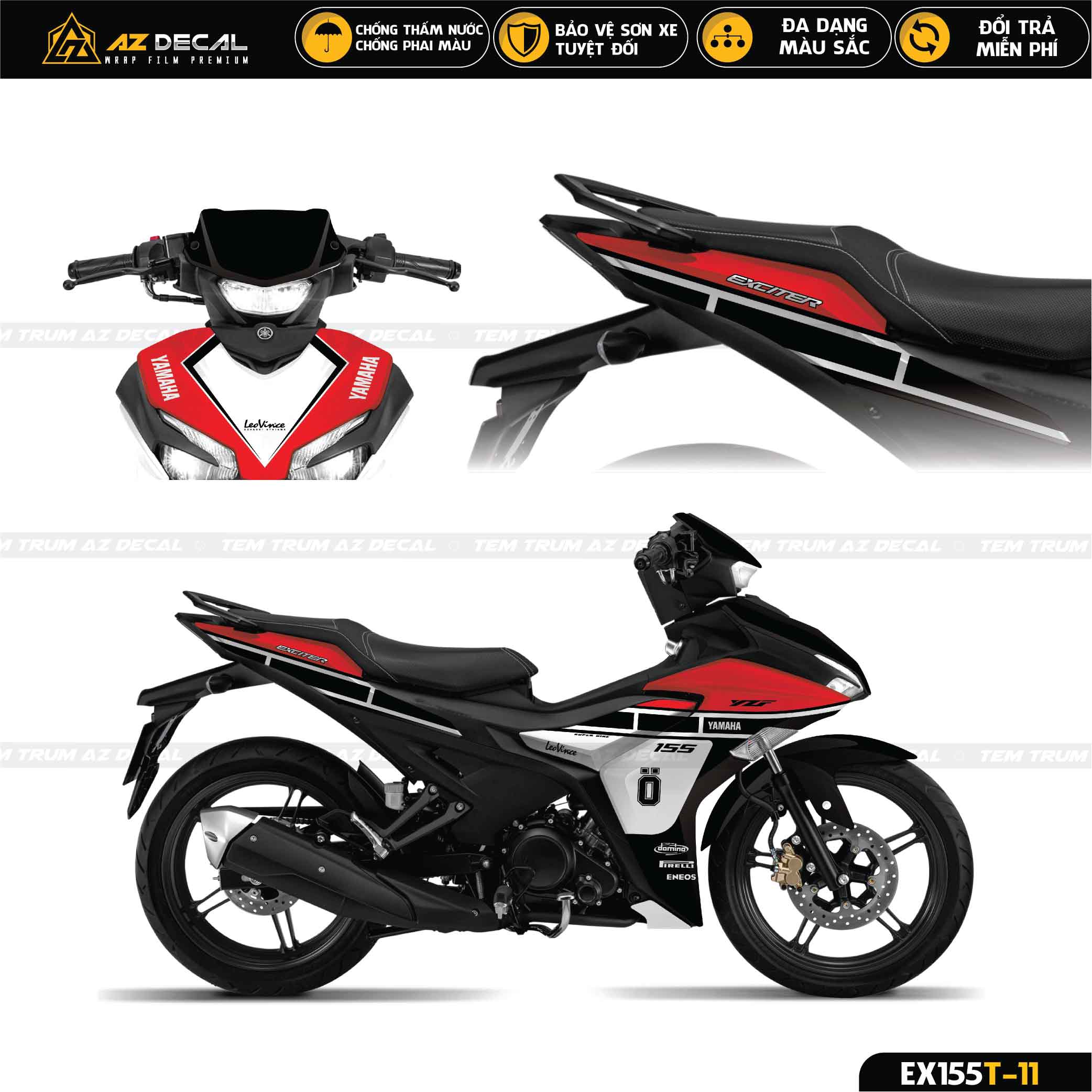 Tem Trùm Exciter 155 Phong Cách 60th Anniversary EX155T-11 Decal Dán Xe ...