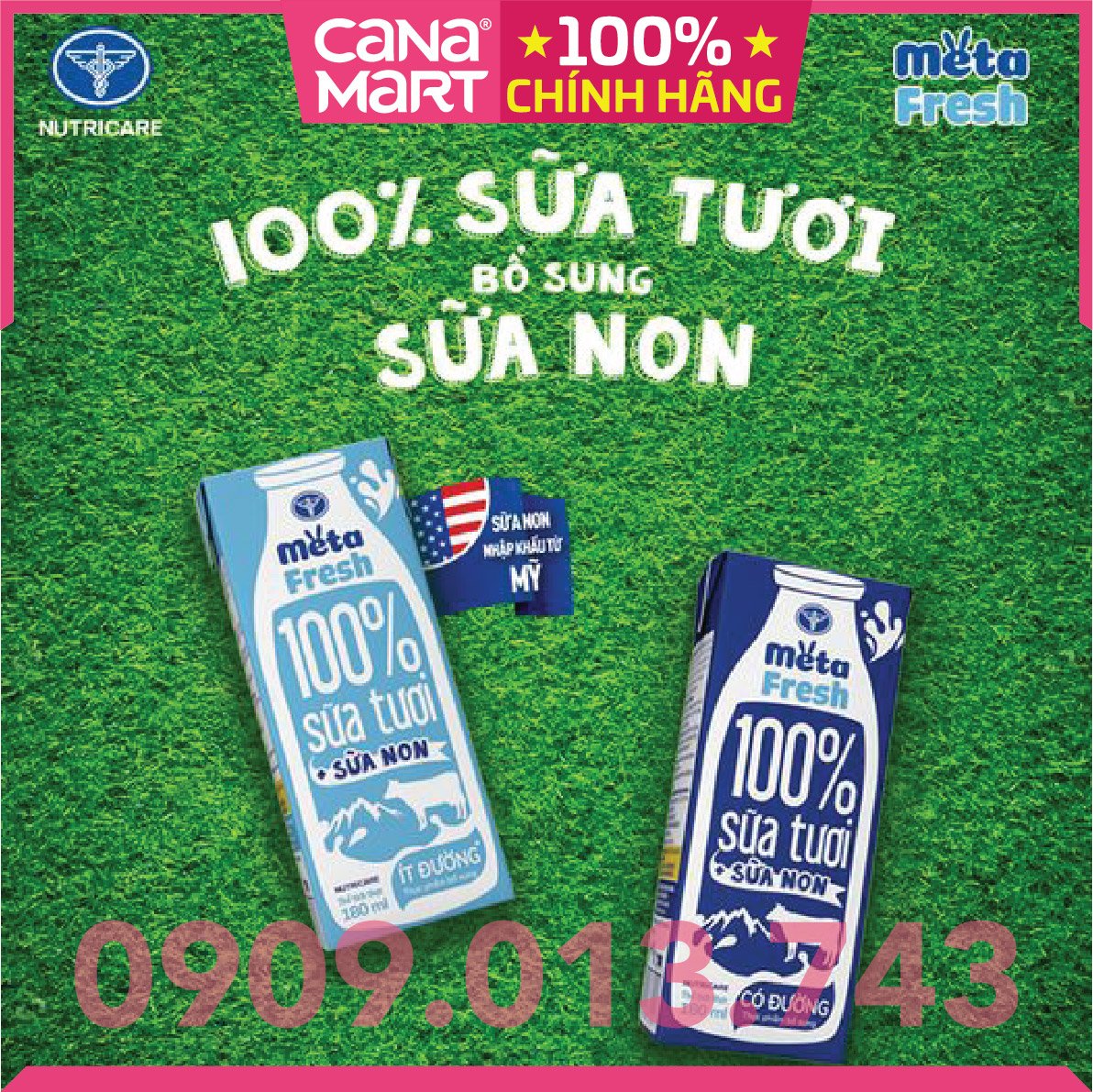 Thùng sữa tươi Nutricare Meta Fresh Ít Đường sữa non tăng cường miễn ...