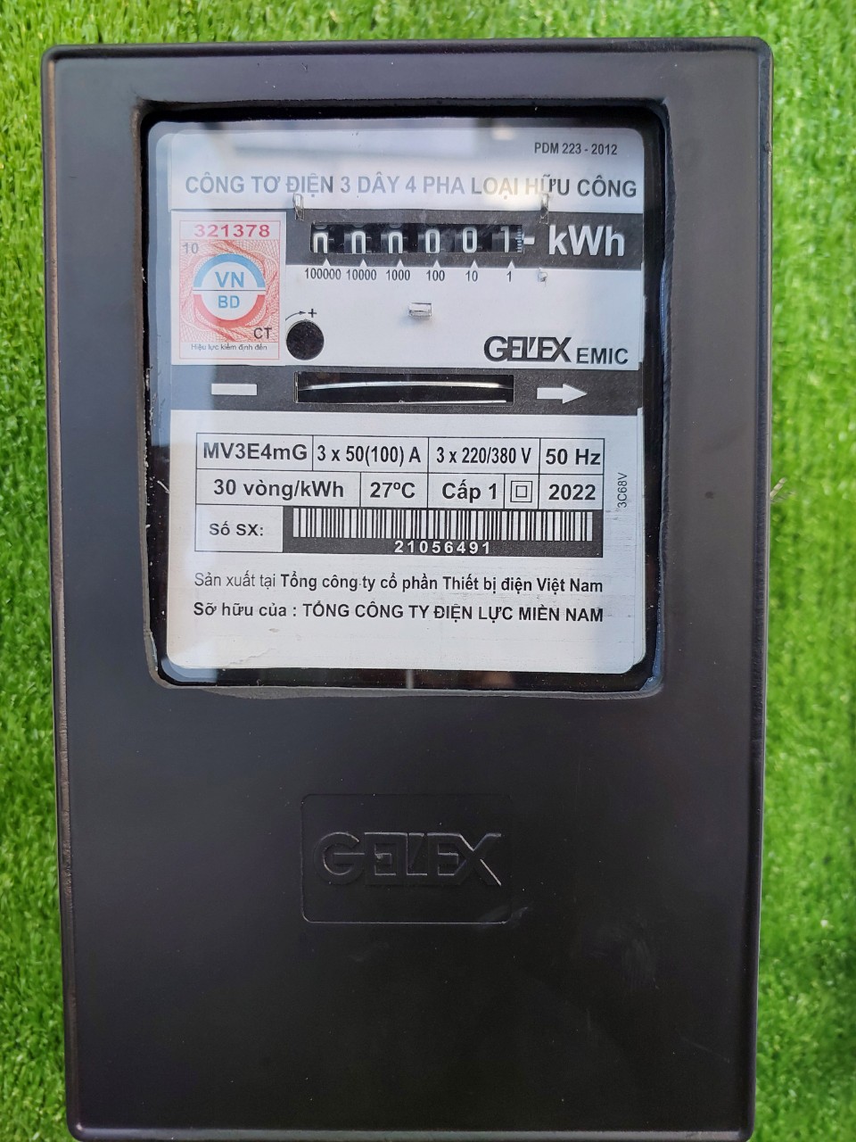 Đồng Hồ Điện Công Tơ Điện Cơ 3 Pha 4 Dây GELEX EMIC Có Giấy Chứng Nhận ...
