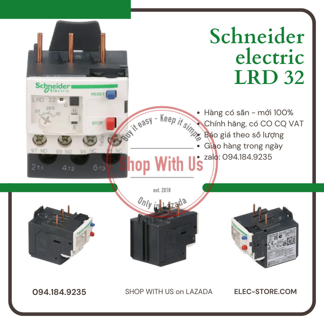 Relay Nhiệt Schneider - Đuôi Nhiệt Schneider LRD32 - Đuôi nhiệt dải từ ...
