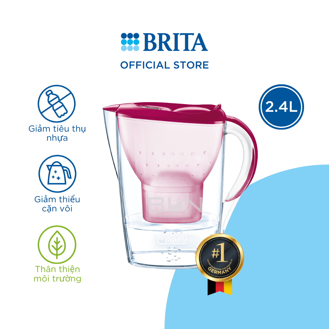Bình lọc nước BRITA Vital Pink 600ml (có sẵn 1 đĩa lọc Microdisc ...