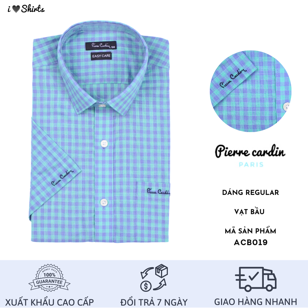 Áo sơ mi nam ngắn tay vạt bầu Pier.Cardin xuất Hàn dáng Regular 100 ...