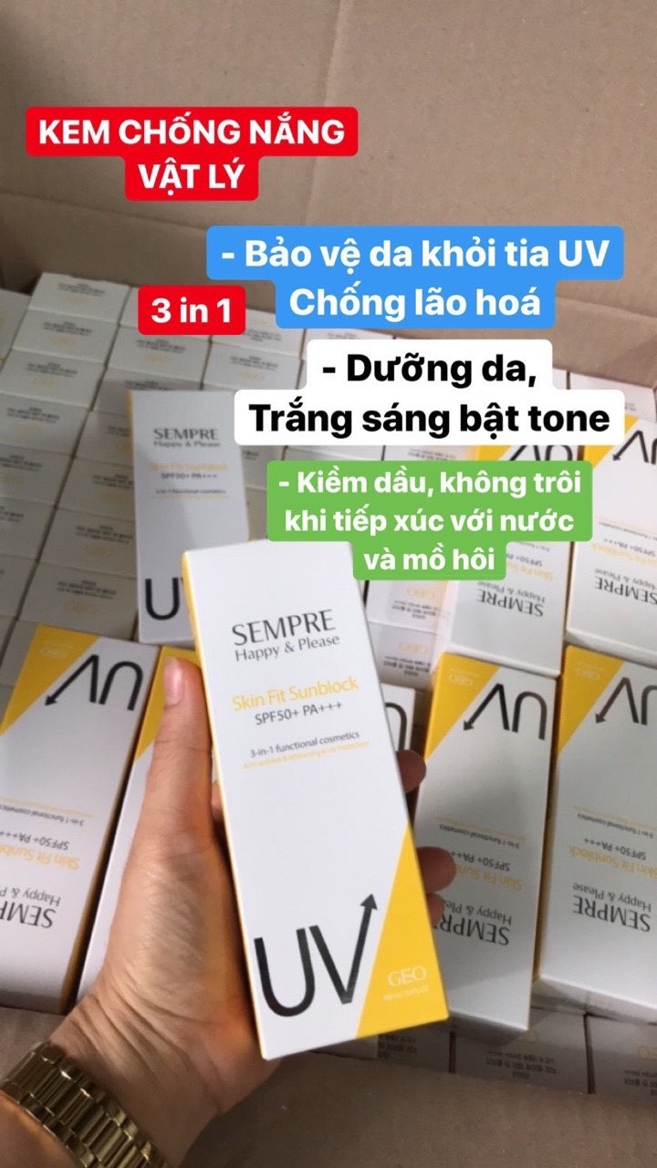 Kem Chống Nắng Geo Lamy Sempre Happy & Please Skin Fit Sunblock SPF50 ...