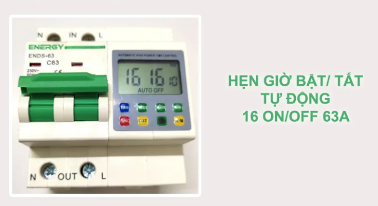 Công Tắc Hẹn Giờ Thông Minh MCB AC 1 Pha Timer ON / OFF Auto Tắt Mở Tự ...