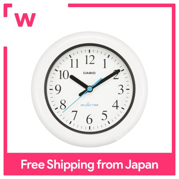 CASIO Wall Clock White Moisture proof Dustproof Splash Time Standing ...