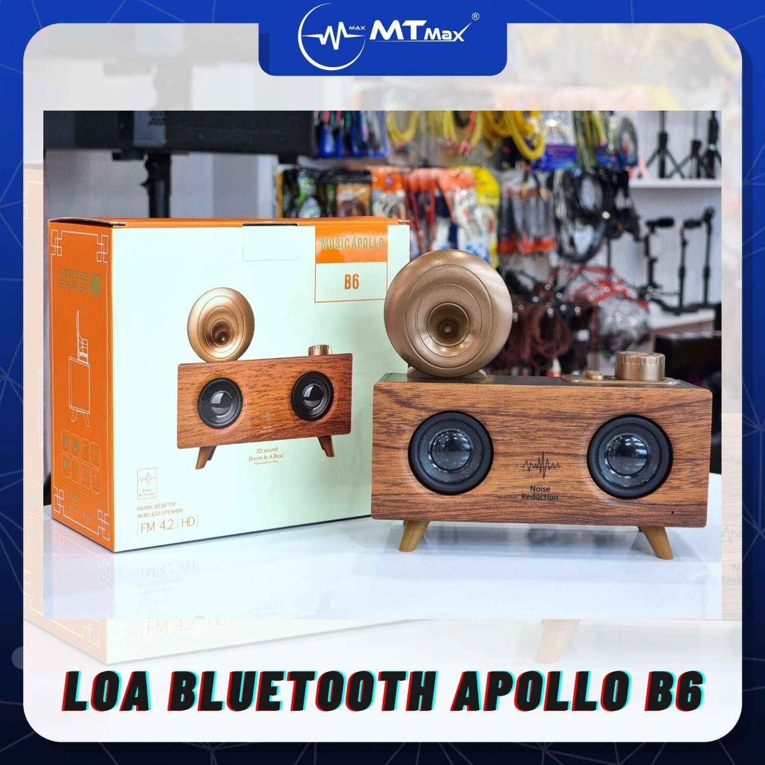Loa kèn cổ điển retro vintage Bluetooth Apollo B6 Super Bass, phiên bản ...