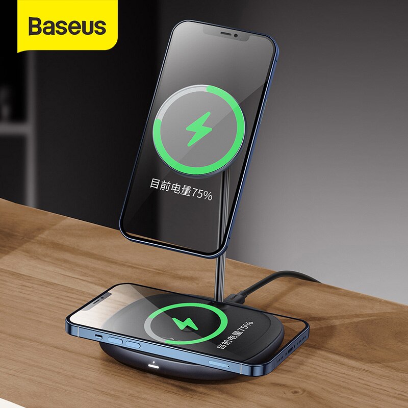 Giá đỡ sạc từ tính không dây 2 trong 1 Baseus BS-W523 Swan 20W / Bộ sạc không dây 2 trong 1 cho ...