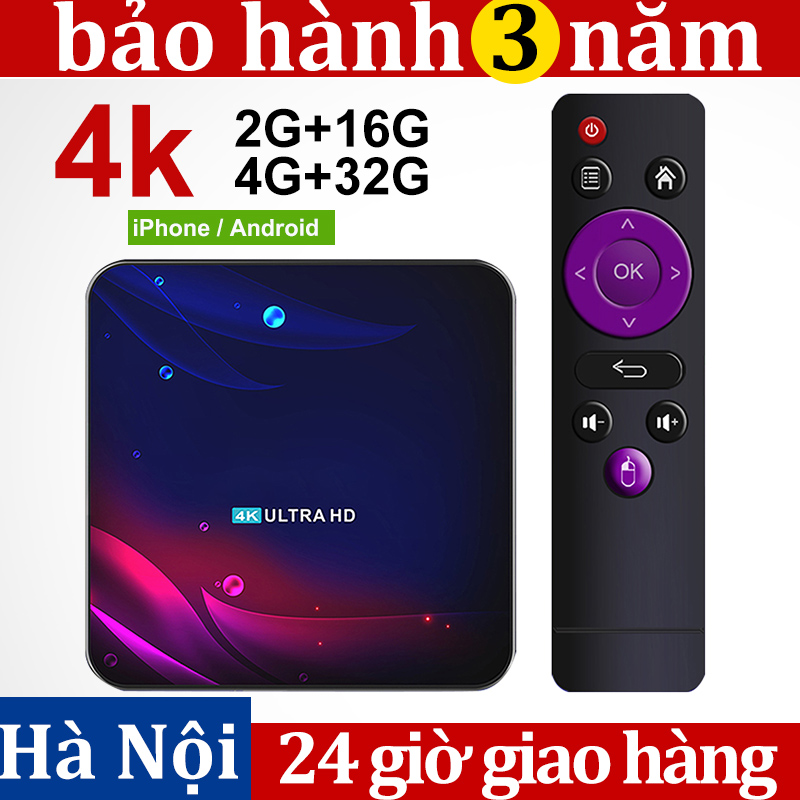 Android tivi box T95 RAM 4G/ROM 32G Android 10.0 cấu hình mạnh - học ZOOM online, giải trí mượt ...