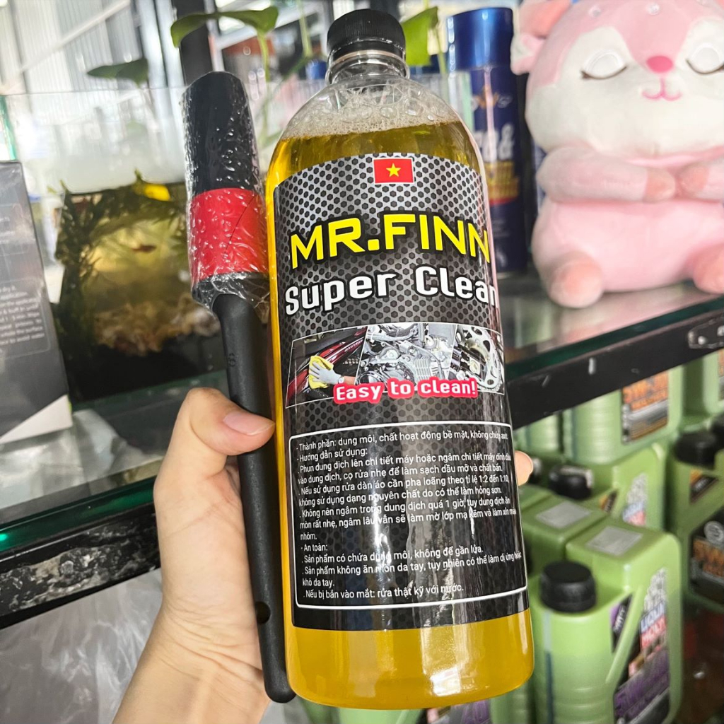 Dưỡng Sên Sprayking + Rửa Sên, rửa xe Mr.FINN 1L, tẩy rửa đa năng xe + Bàn chải vệ sinh sên ...