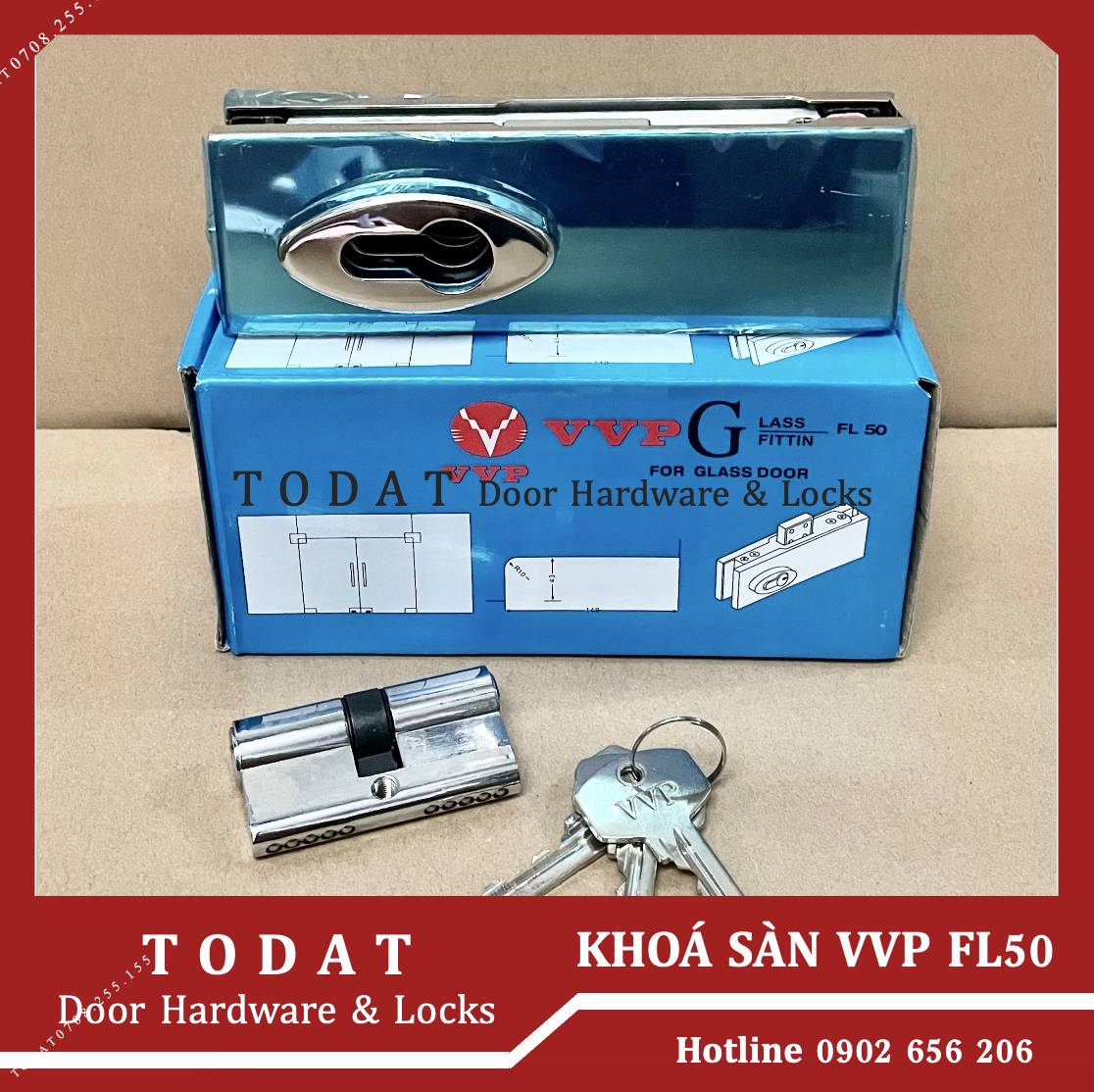 Khoá Cửa Kính Bản Lề Sàn - Khoá Kính cường lực VVP FT50 inox 304 ...