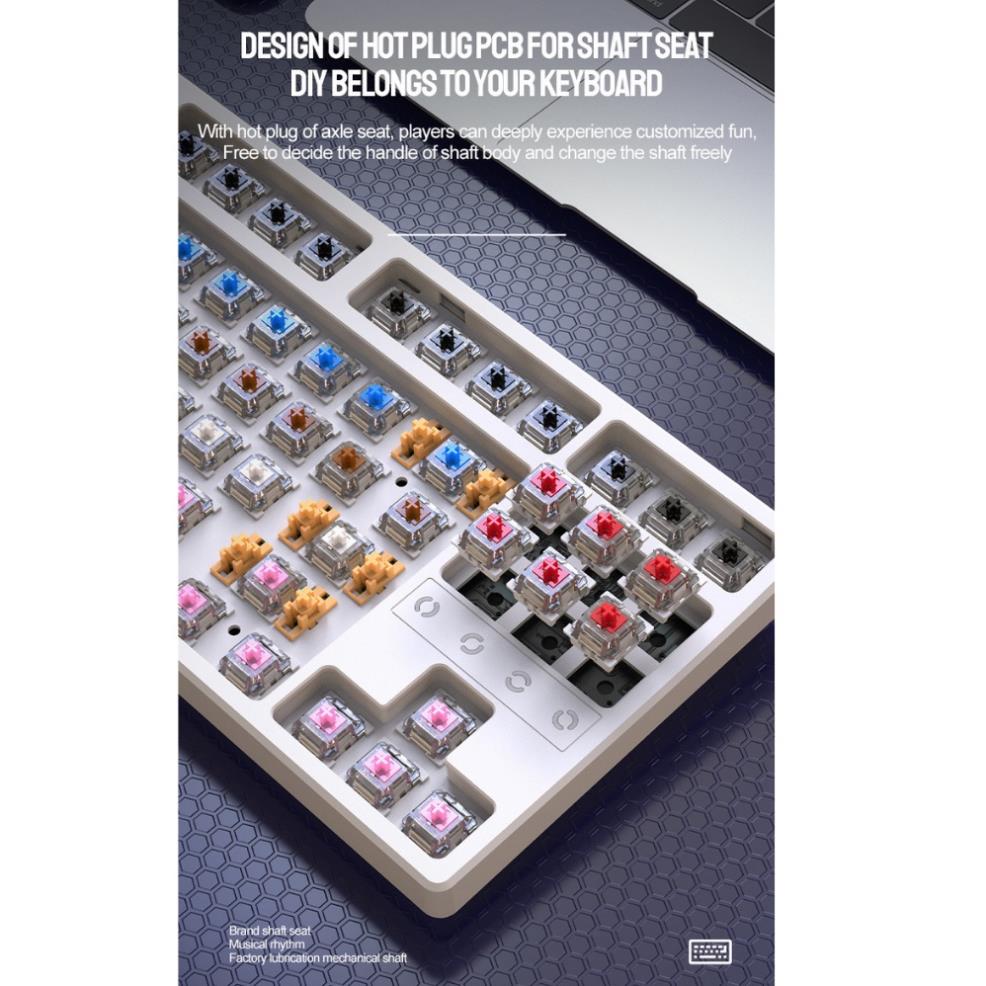 Bàn phím cơ K87 Mechanical ZiyouLand kết nối không dây hotswap thay đổi ...