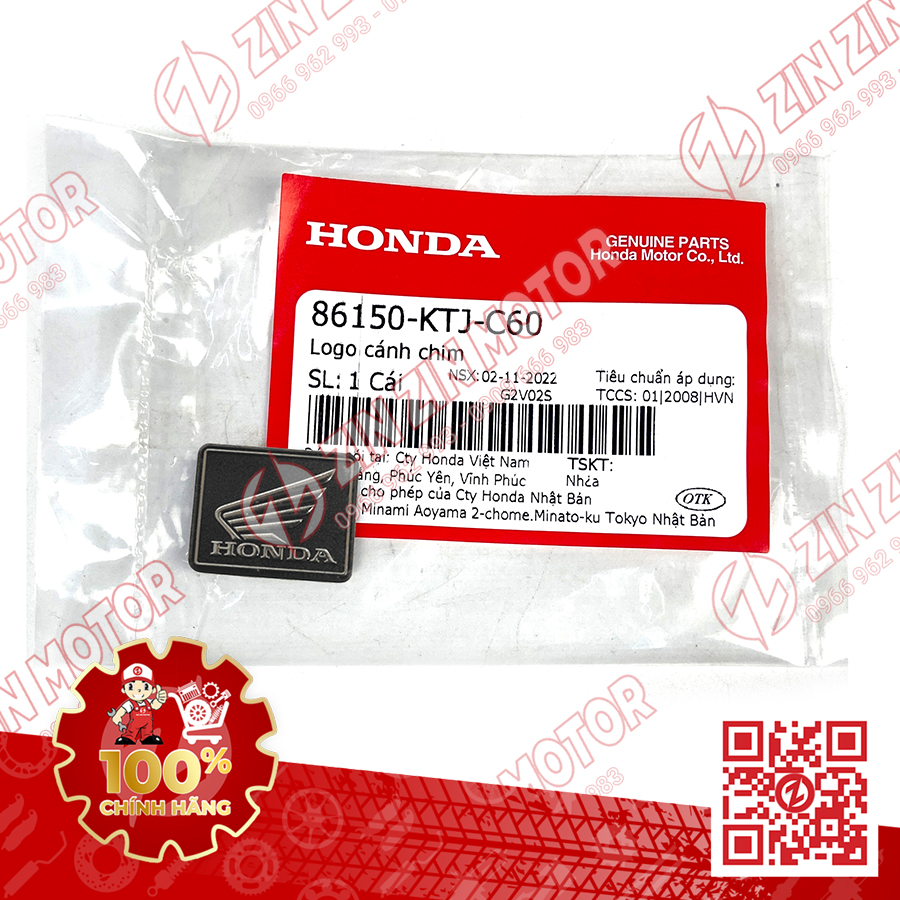 Tem Logo Cánh Chim Honda Nhỏ Vuông Vario 150, Vario 125, Vario 160, PCX ...