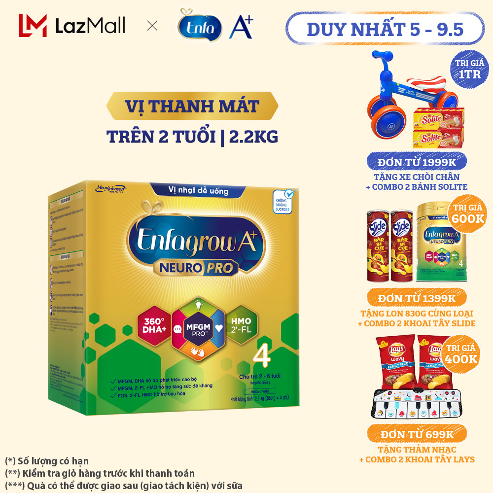 [15.9 HOT DEAL] Sữa bột Enfagrow A2 Neuropro 3 cho trẻ từ 1-6tuổi ...
