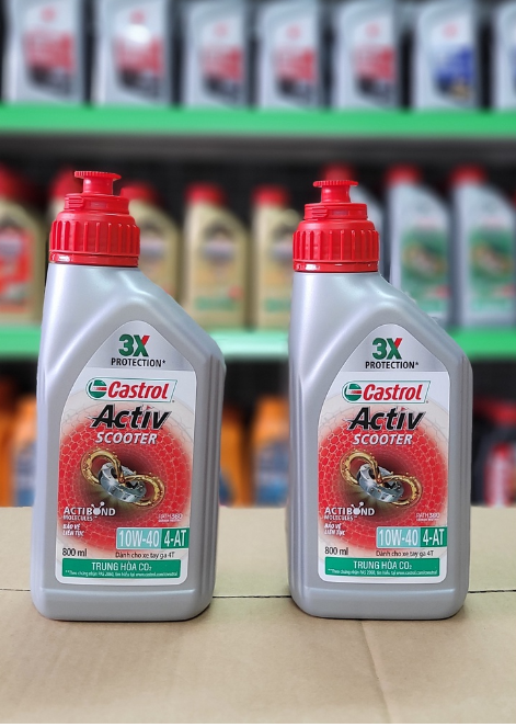 HCM[ẢNH THẬT]COMBO Nhớt Tay Ga CASTROL POWER SCOOTER 10W40 0,8 L+ Nhớt ...