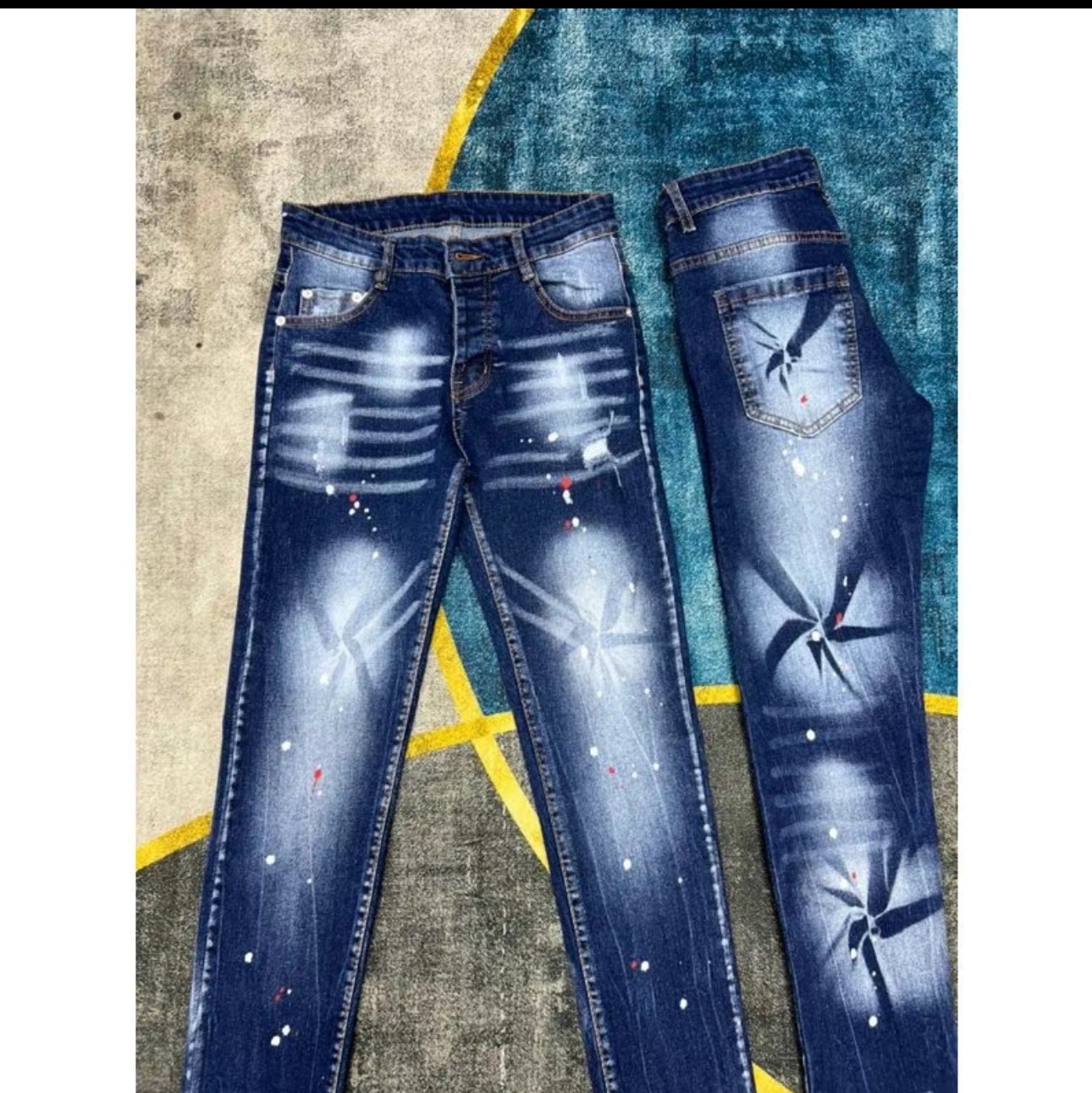 Quần jean nam loang màu cao cấp chất liẹu DENIM dày co dãn thiết kế trẻ ...