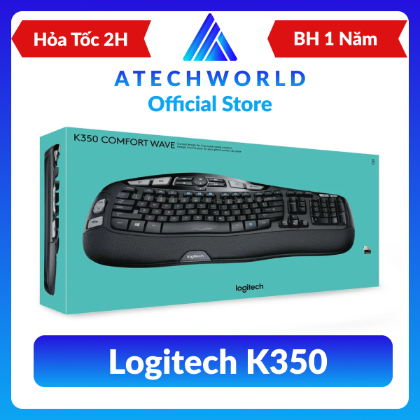 Bộ Phím Không Dây Dạng Sóng Logitech K350 Công Nghệ Unifying Wireless ...