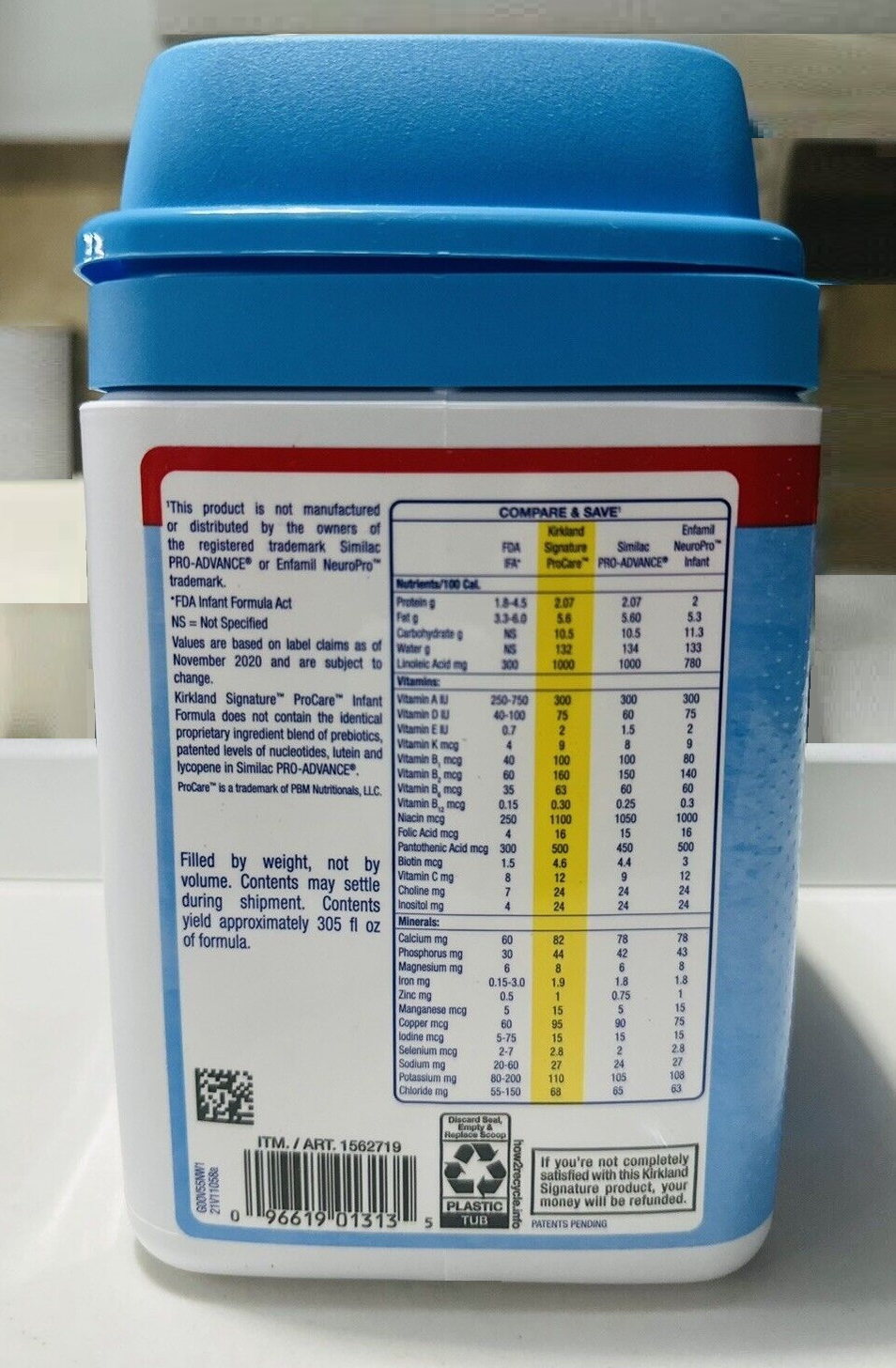 Sữa bột KIRKLAND SIGNATURE PROCARE INFANT FORMULA MILK-BASED POWDER ...