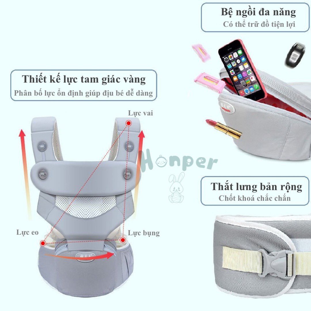 Địu ngồi Honper 9 tư thế cho bé chính hãng - MixASale