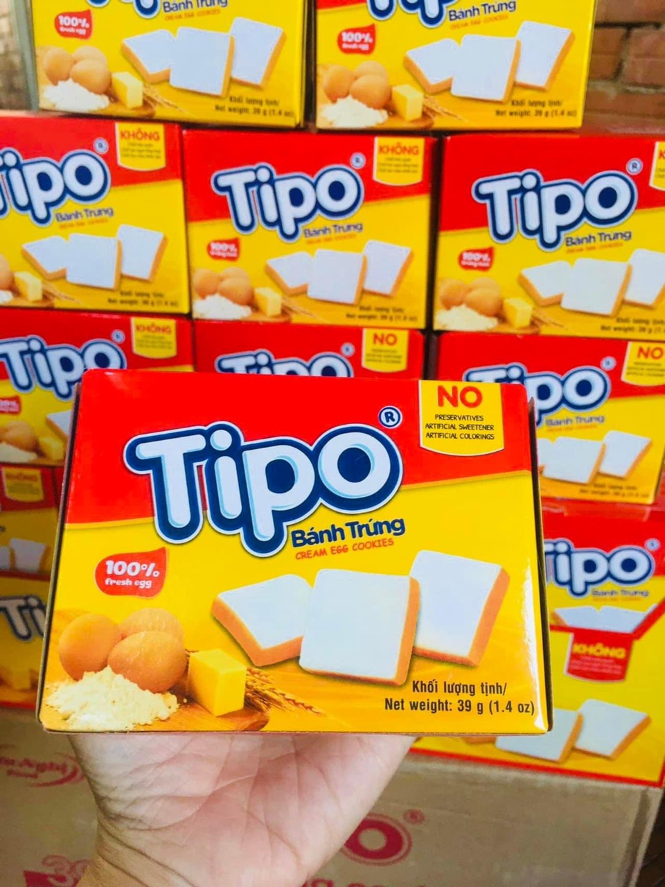 Thùng 48 hộp bánh trứng Tipo 39g (loại chuyên làm tháp bánh) | Lazada.vn