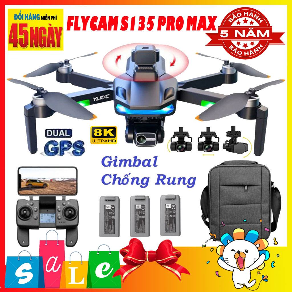 Máy bay không người lái Flycam P5 Pro Drone có camera 4k Gimbal chống ...