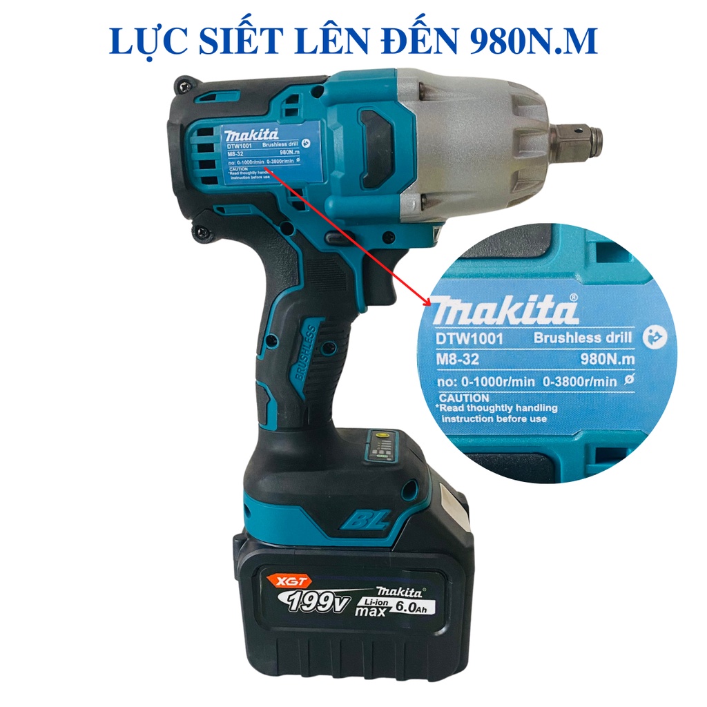 Máy Siết bulong ô tô Makita 199V KHÔNG CHỔI THAN - Siết bulong makita ...