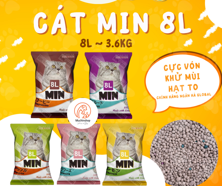 Cát vệ sinh cho mèo MIN 8L xuất sứ Nhật Bản BAO BÌ MỚI SHIP NHANH HCM ...