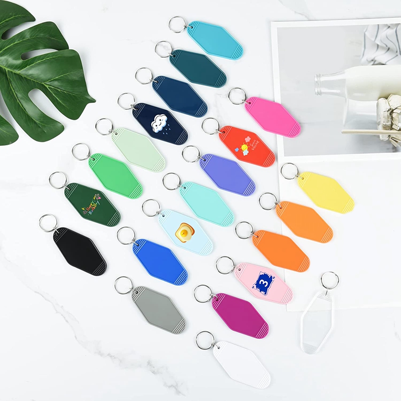 1Set Vintage Colorful Motel Keychain Blank Hotel Key Tag for Vinyl ...