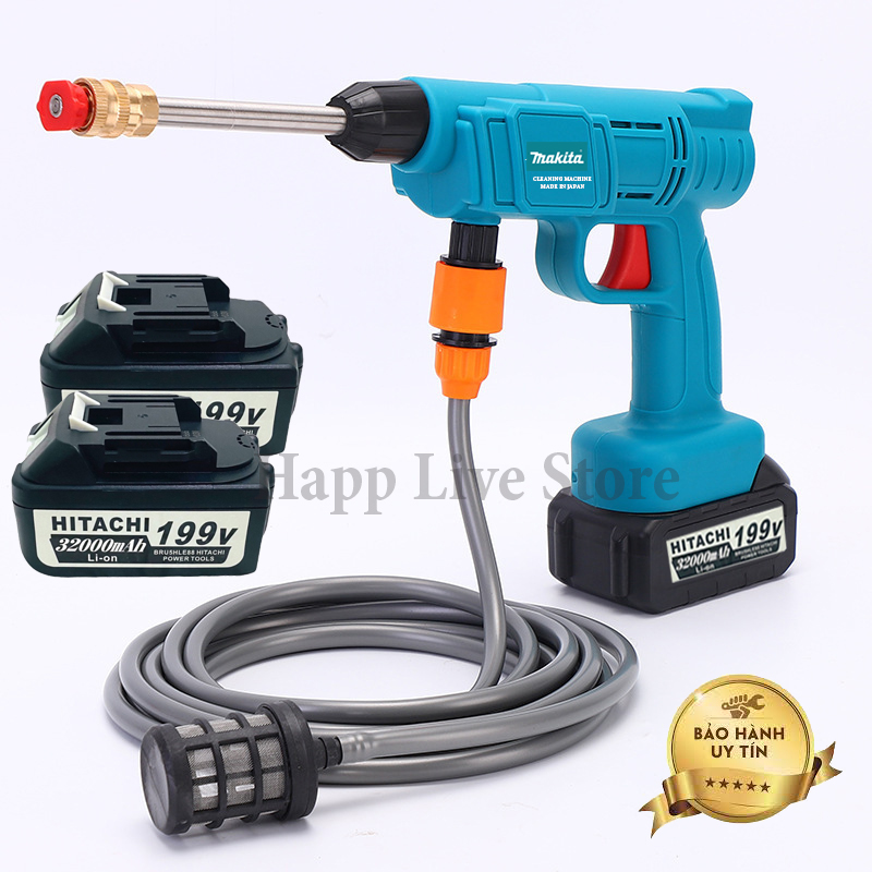 Máy rửa xe chạy pin Makiata 199v pin sạc cực mạnh,Máy phun nước rửa xe áp lực lớn,Máy rửa xe pin ...