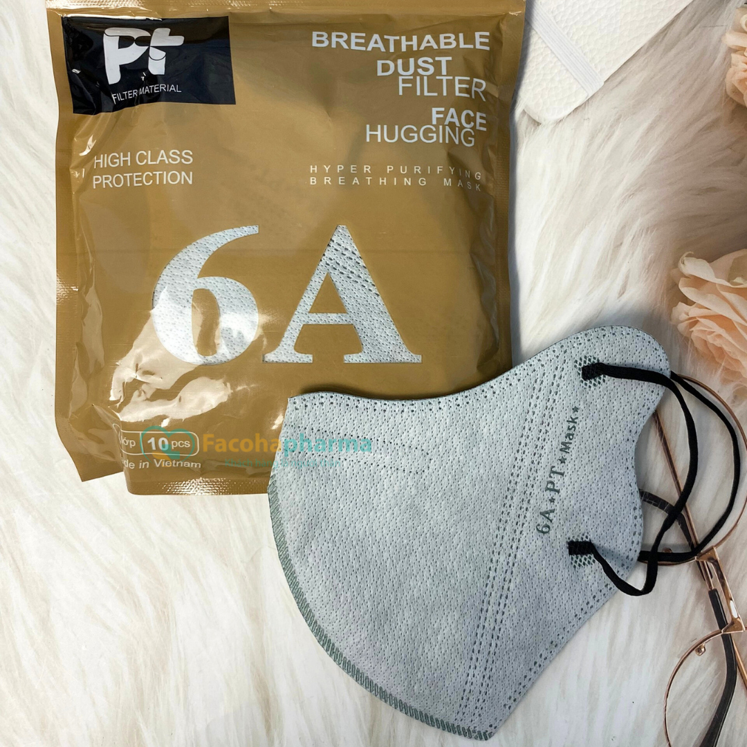 Khẩu trang chống nắng 6A PT mask chính hãng 4 lớp vải không dệt lọc bụi ...