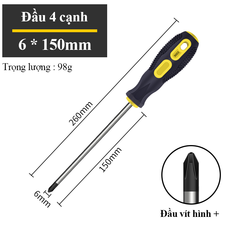 Tô vít DELIXI Tua vít đa năng 2 cạnh 4 cạnh từ tính mạnh siêu cứng trợ ...