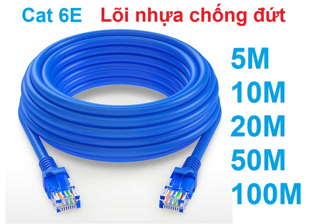 Dây mạng CAT 6 bấm sẵn 2 đầu dài 5m/10m/20m (Dây internet lõi nhựa ...