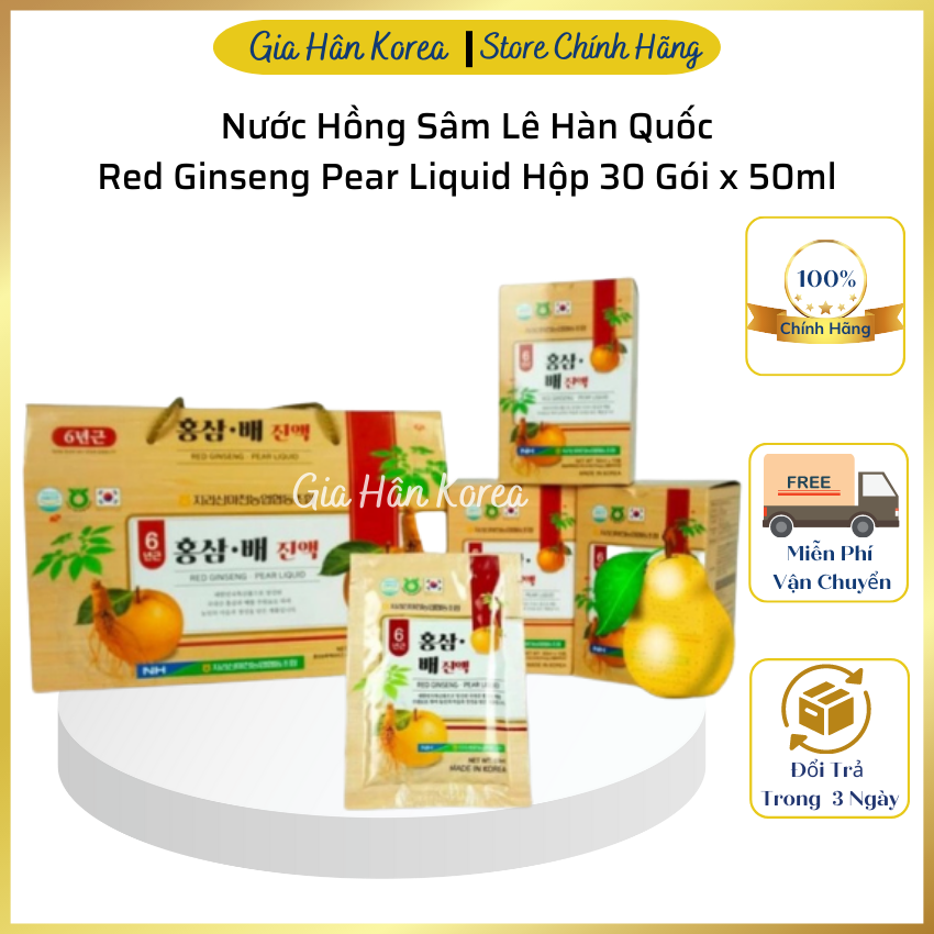 Nước Hồng Sâm Lê Hàn Quốc Red Ginseng Pear Liquid Hộp 30 Gói x 50ml ...