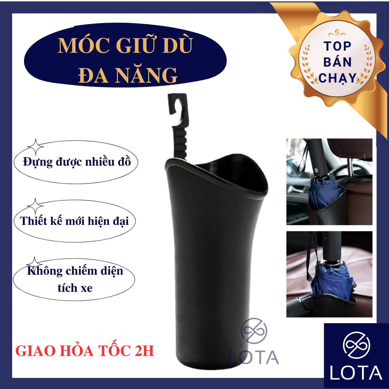 MÓC TREO ĐỒ ĐỰNG DÙ TRÊN XE Ô TÔ hộc đựng bình nước ô dù cho xe hơi cốc ...