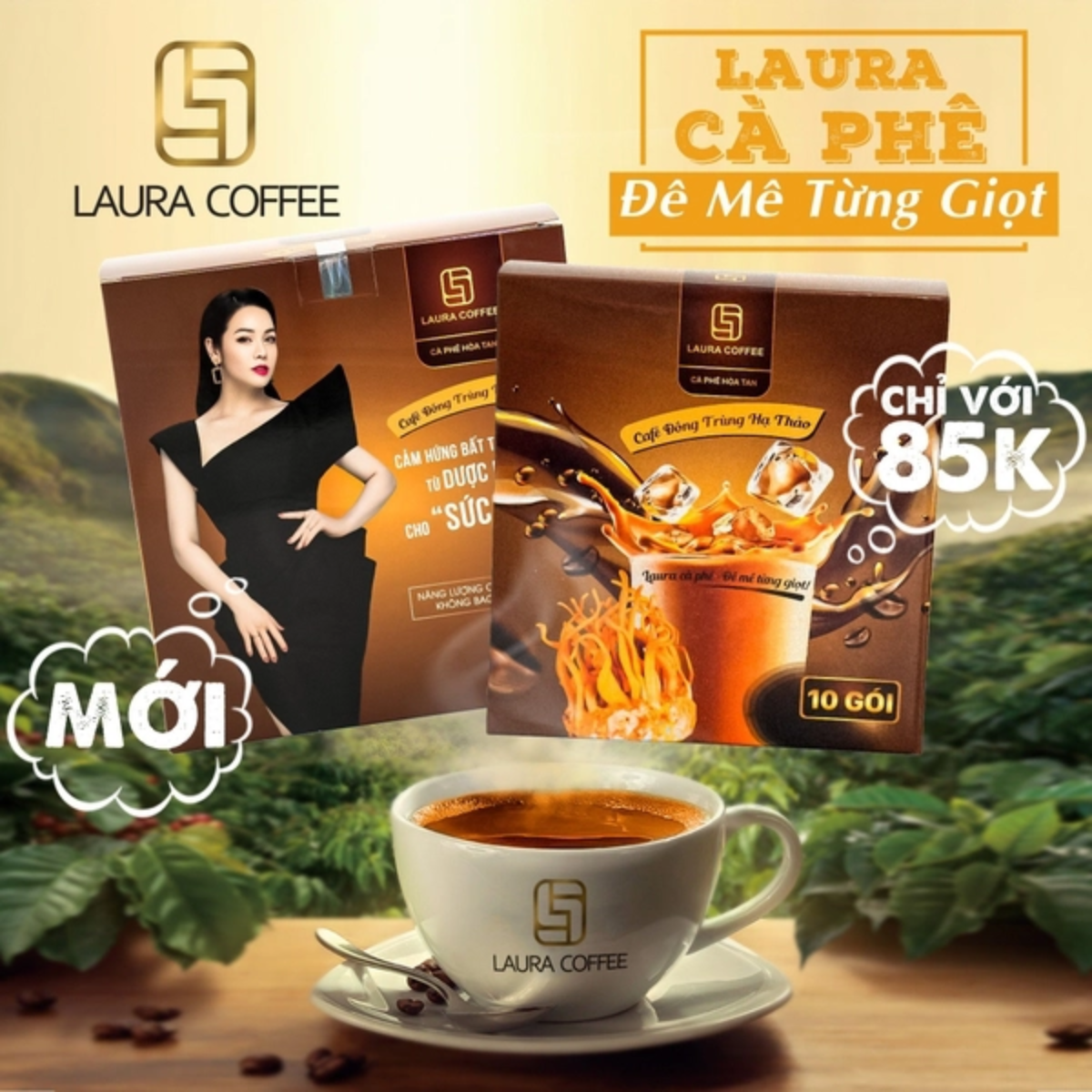 Cà Phê Đông Trùng Hạ Thảo Laura Coffee (Hộp 10 gói x 18g) - Laura ...
